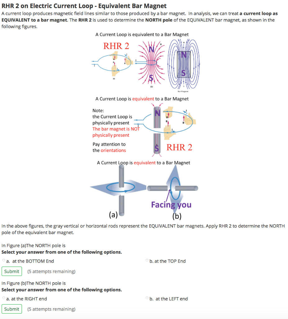 Solved RHR 2 on Electric Current Loop - Equivalent Bar | Chegg.com