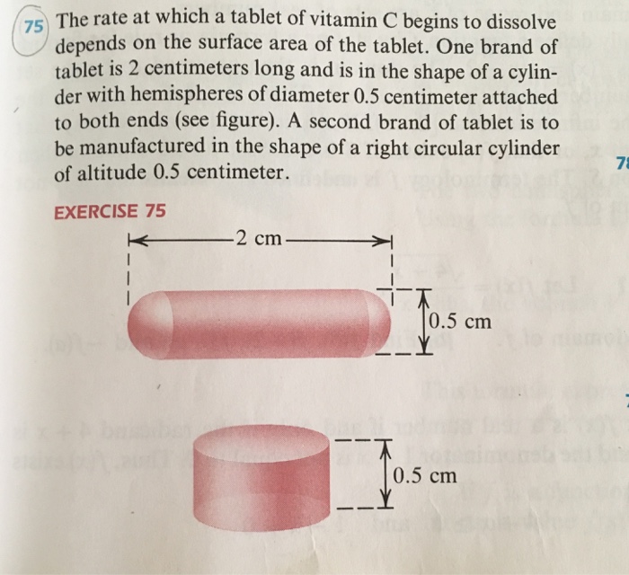 Solved A) what is the diameter of the second tablet so that | Chegg.com