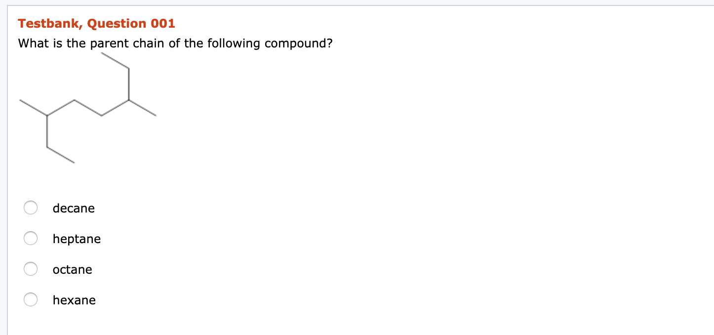 Solved Testbank, Question 001 What is the parent chain of | Chegg.com