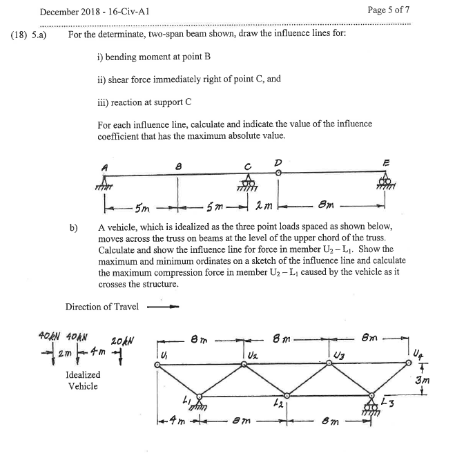 Solved December 2018 - 16-Civ-A1 Page 5 of 7 (18) 5.a) For | Chegg.com