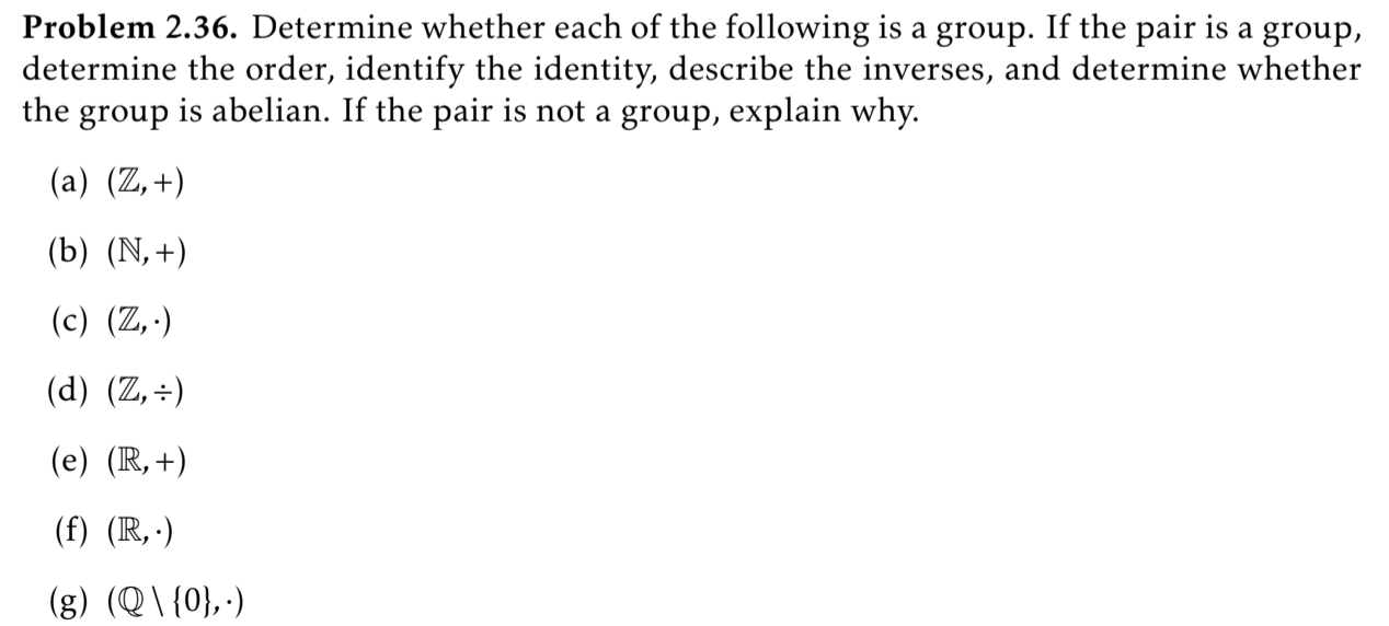 Solved Problem 2.36. Determine whether each of the following | Chegg.com