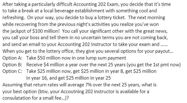 Solved After taking a particularly difficult Accounting 202 | Chegg.com
