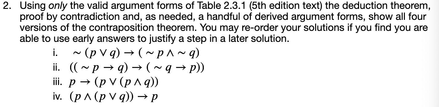 Solved Summary of Rules of Inference Table 2.3.1 summarizes | Chegg.com