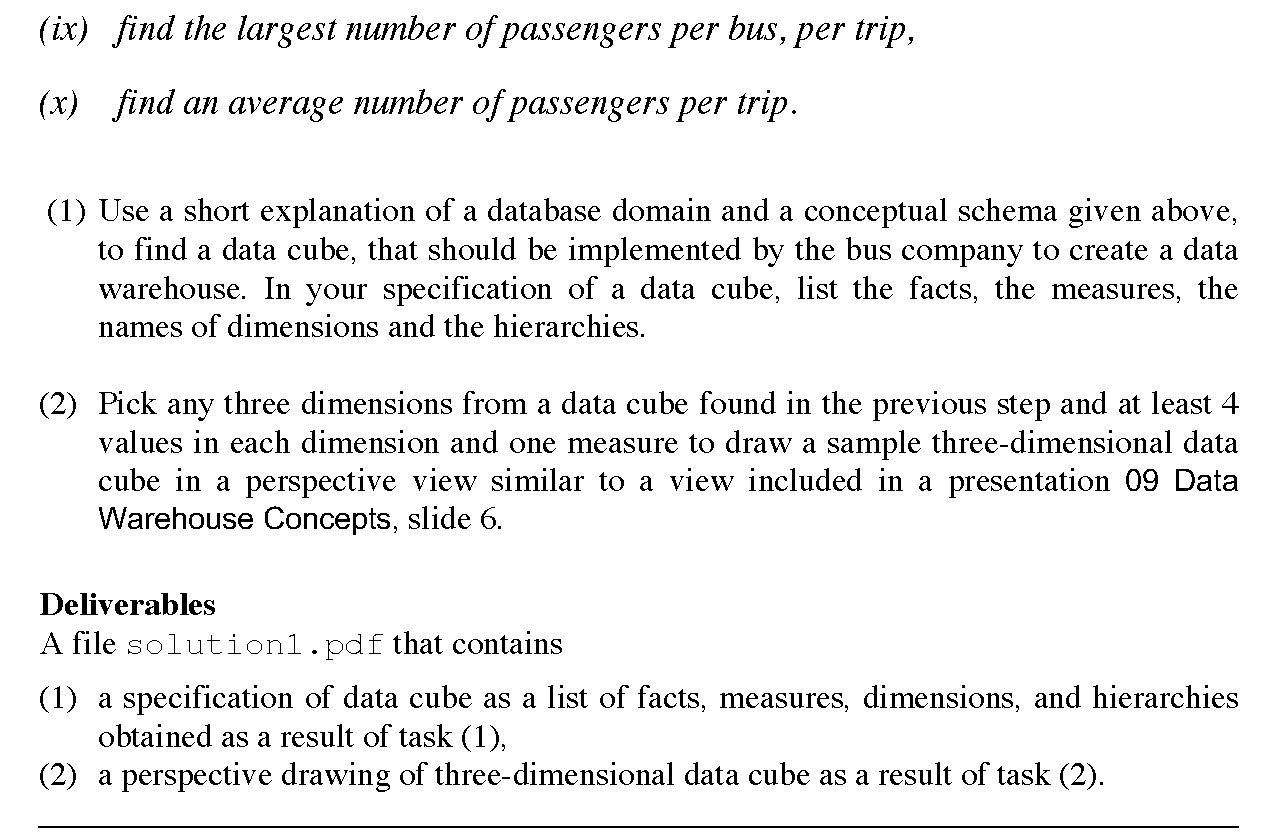 Task 1 (5 marks) Intuitive design of a data cube from | Chegg.com