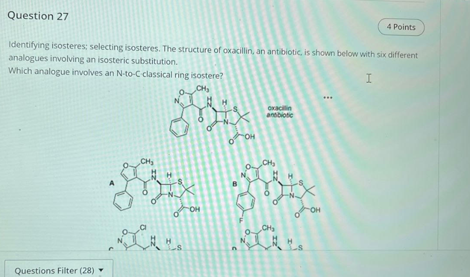 Identifying isosteres; selecting isosteres. The | Chegg.com