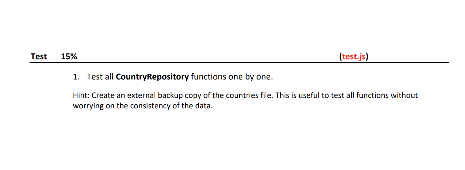 PART 1: COUNTRIES REPOSITORY USING ASYNCIAWAIT 1. In | Chegg.com