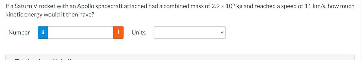Solved If a Saturn V rocket with an Apollo spacecraft | Chegg.com