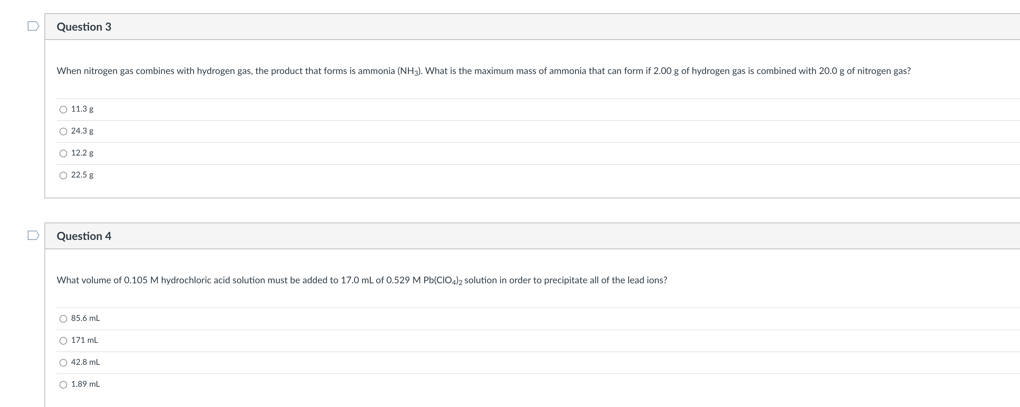 Solved Question 3 When nitrogen gas combines with hydrogen | Chegg.com