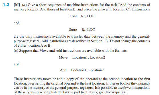 Solved 3 [M] (a) Give a short sequence of machine | Chegg.com