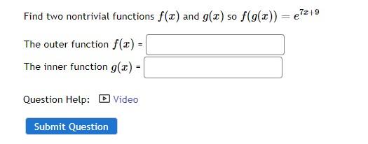 Solved Find two nontrivial functions f(x) and g(x) so | Chegg.com