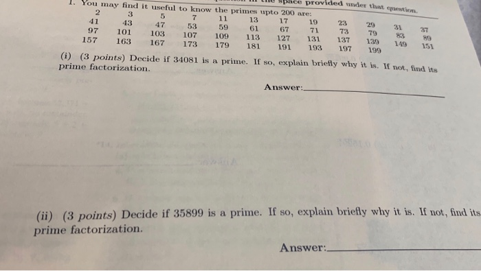 Solved gpace provided I. You d may find it useful to know | Chegg.com