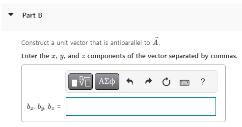 Solved Construct a unit vector that is antiparallel to A. | Chegg.com