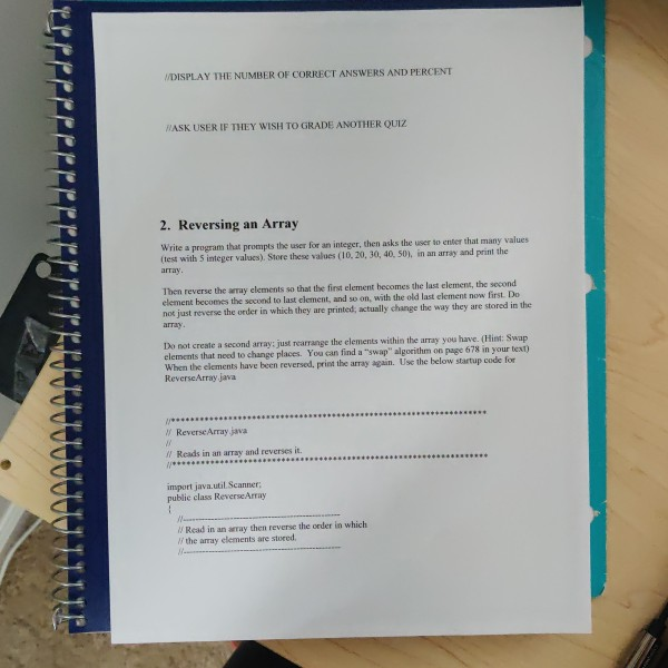 Solved Chapter 7: Arrays Lab 7 Name 1. Grading Quizzes Write | Chegg.com