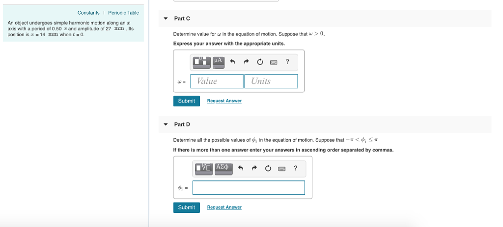 Solved Constants Periodic Table Part A An object undergoes | Chegg.com