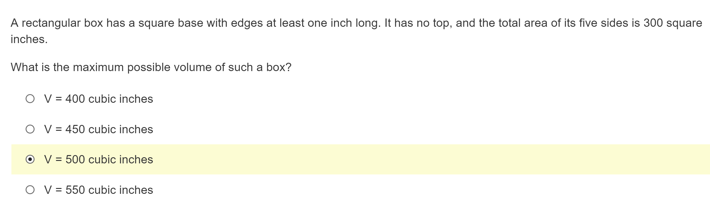 Solved A rectangular box has a square base with edges at | Chegg.com
