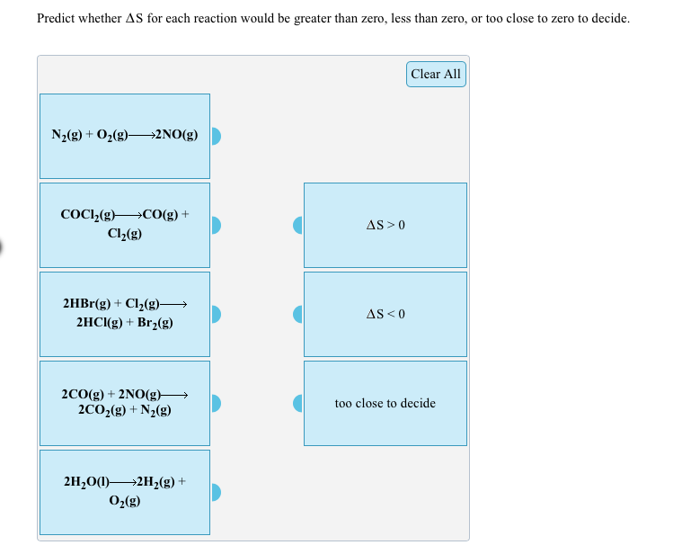 Solved Predict whether ? S for each reaction would be | Chegg.com