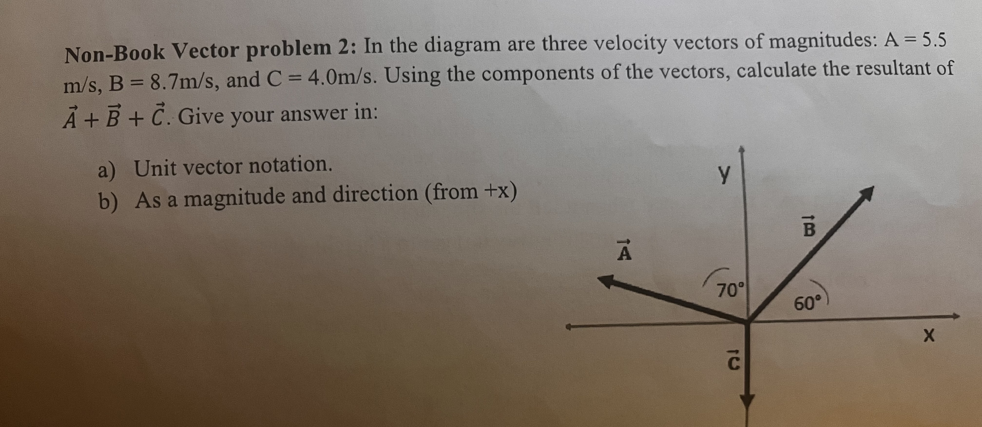 Solved Non-Book Vector problem 2: In the diagram are three | Chegg.com