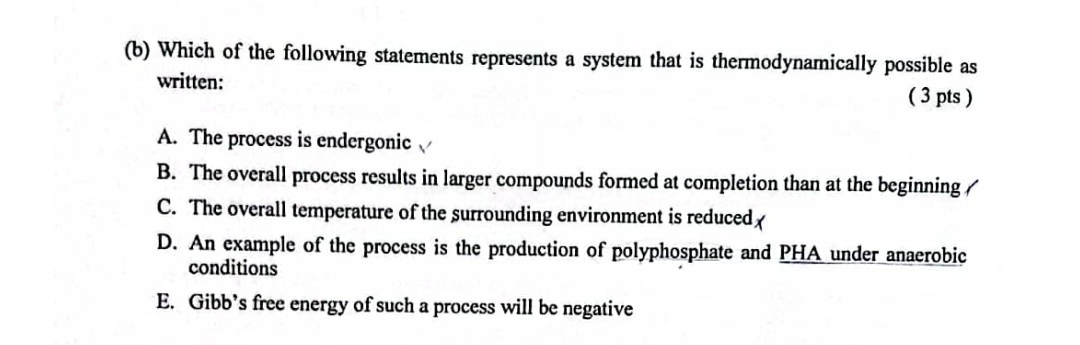 Solved (b) Which of the following statements represents a | Chegg.com