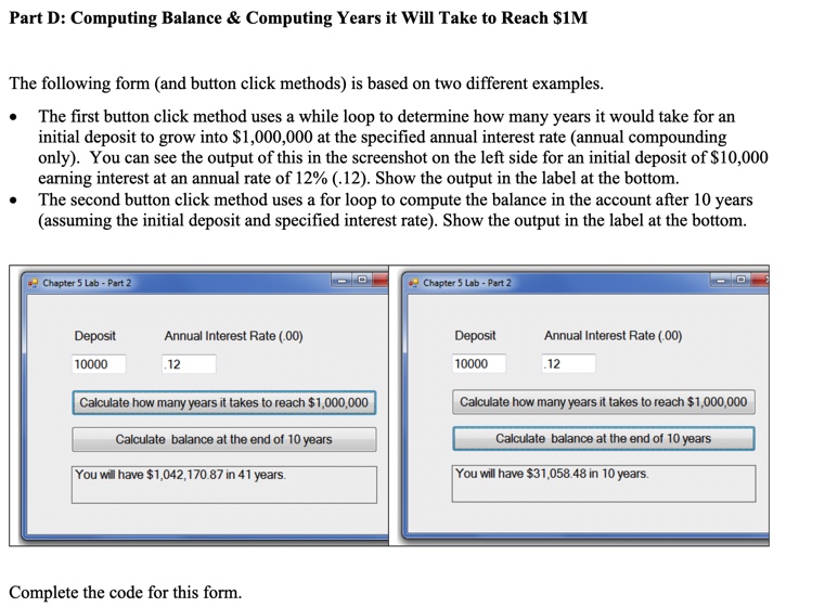 Solved Part D: Computing Balance \& Computing Years it Will | Chegg.com