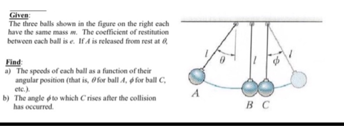 Solved Given: The three balls shown in the figure on the | Chegg.com