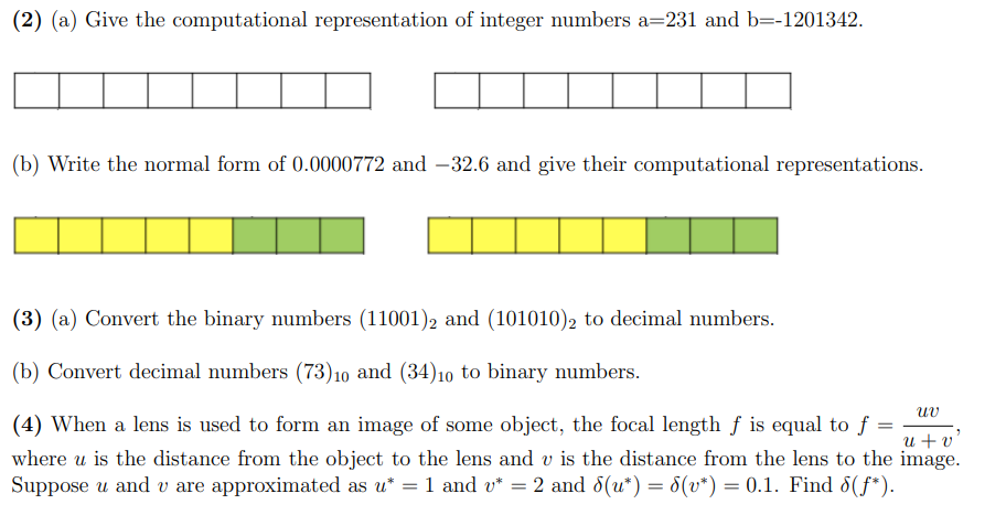 Solved (2) (a) Give the computational representation of | Chegg.com