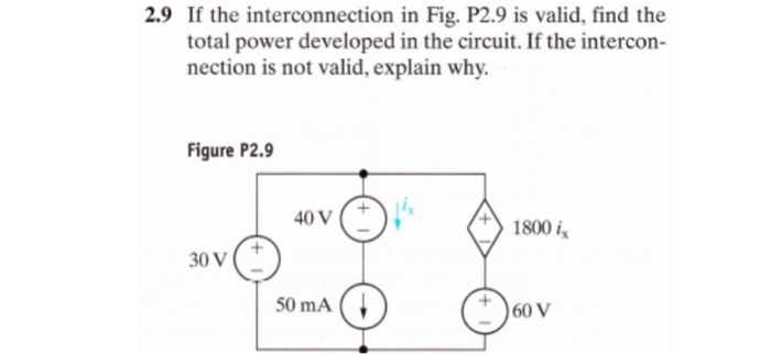 Solved 2.9 If the interconnection in Fig. P2.9 is valid, | Chegg.com