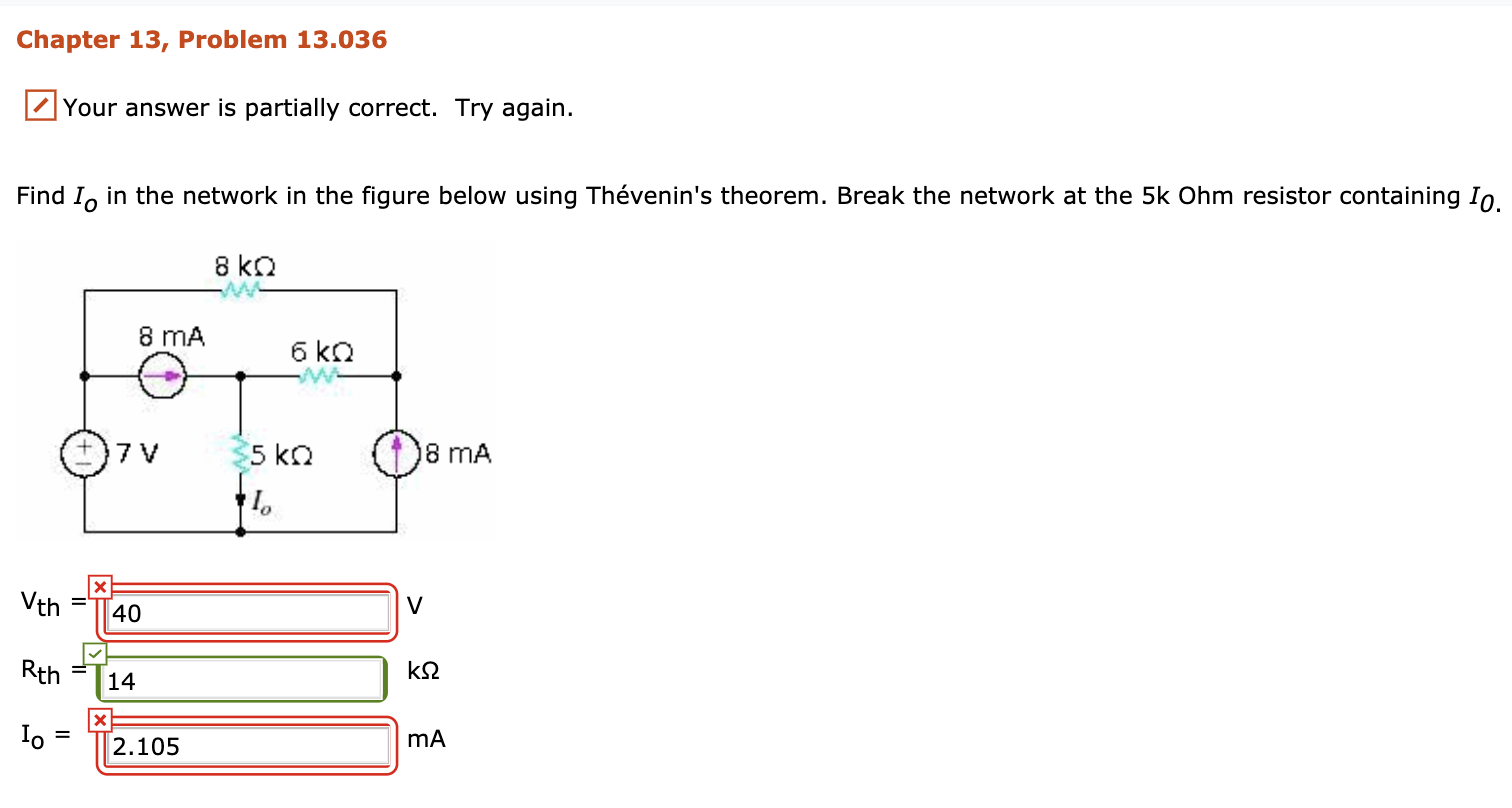 Solved Chapter 13, Problem 13.036 Your answer is partially | Chegg.com