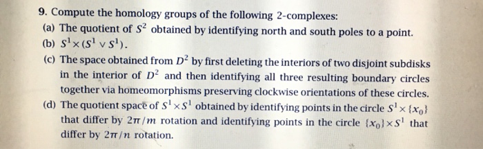 Solved 9. Compute the homology groups of the following | Chegg.com