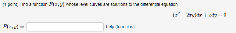 Solved (1 point) Find a function F(x, y) whose level curves | Chegg.com