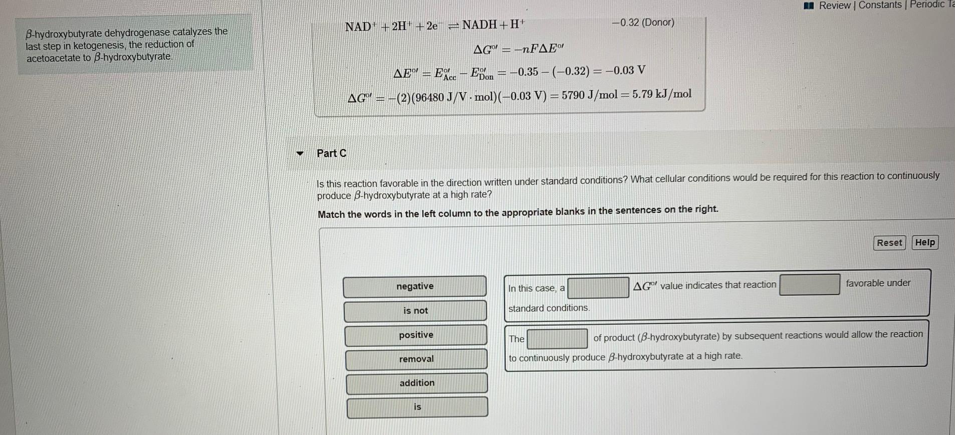 Solved A Review Constants Periodic Ta NAD+ + 2H+ + 2e | Chegg.com