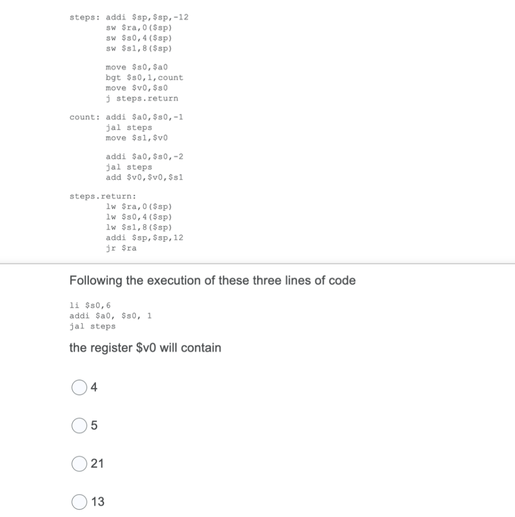 Solved MIPS Code The routine calculates the number of | Chegg.com