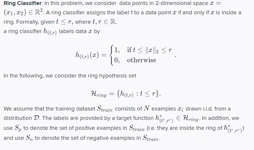 Ring Classifier: In this problem, we consider data | Chegg.com
