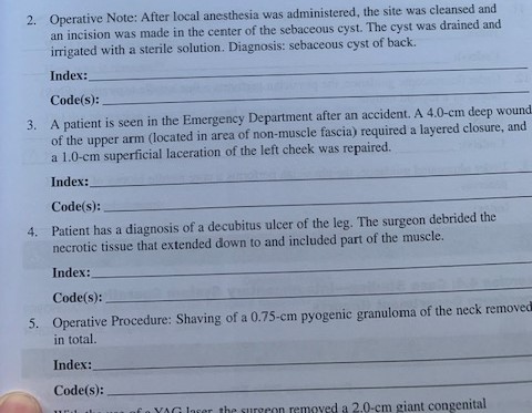 Solved 2. Operative Note: After local anesthesia was | Chegg.com