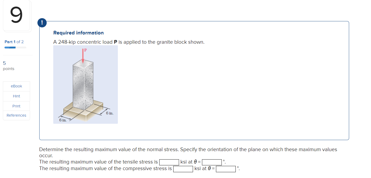 Solved Required information A 248-kip concentric load P is | Chegg.com