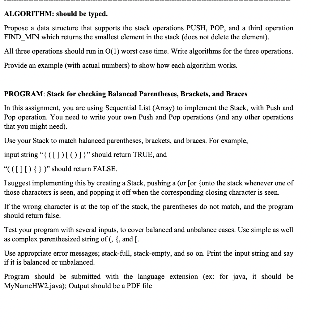 Solved ALGORITHM: should be typed. Propose a data structure | Chegg.com