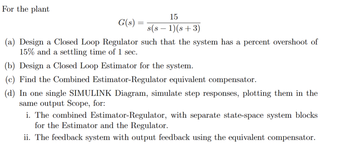 Solved Please show work and SIMULINK diagram. If can't show | Chegg.com