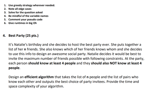 1. Use greedy strategy wherever needed. 2. Note all | Chegg.com
