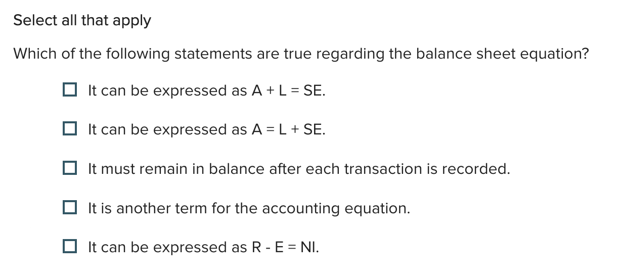 Solved Select all that apply Which of the following | Chegg.com