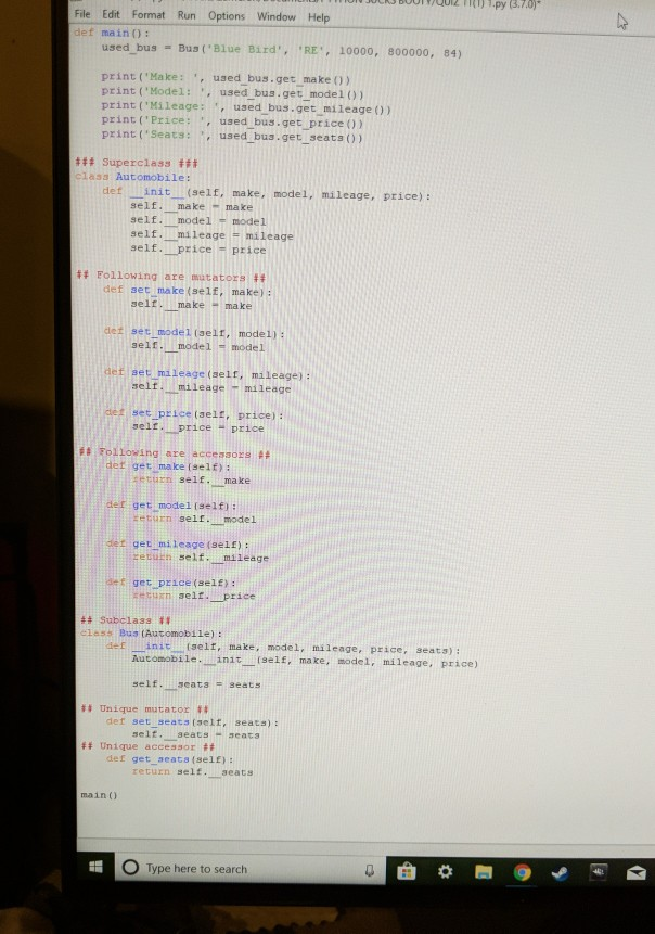 Solved Refer to the subclass Car in the slides, create a | Chegg.com