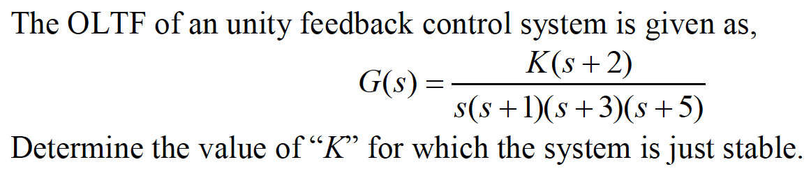 Solved The OLTF of an unity feedback control system is given | Chegg.com