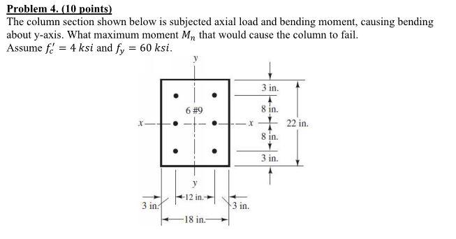 Solved Problem 4. (10 points) The column section shown below | Chegg.com