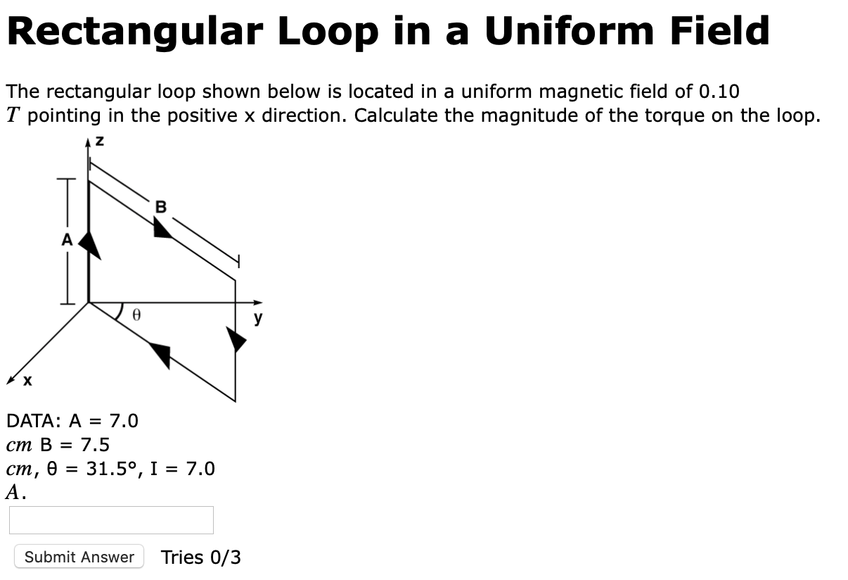 Solved Rectangular Loop in a Uniform Field The rectangular | Chegg.com