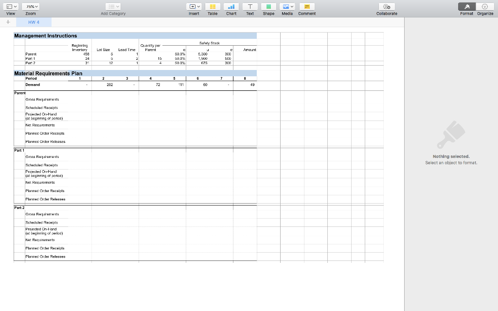 Solved What is the Parent's Projected On-Hand Inventory for | Chegg.com
