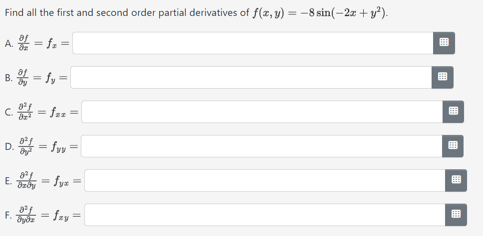 Solved Find all the first and second order partial | Chegg.com