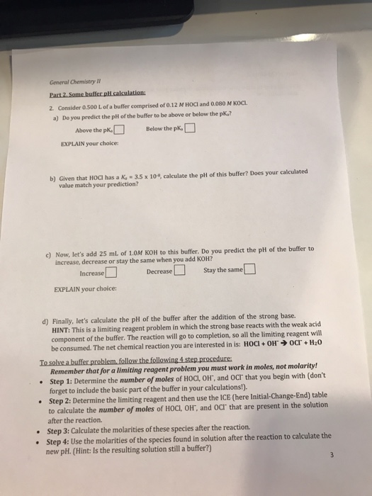 Solved General Chemistry Il 2. Consider 0.500 L of a buffer | Chegg.com