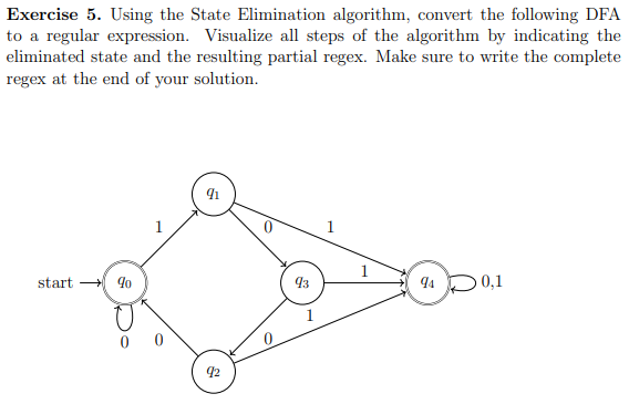 Solved Use state elimination to convert the dfa flowchart to | Chegg.com