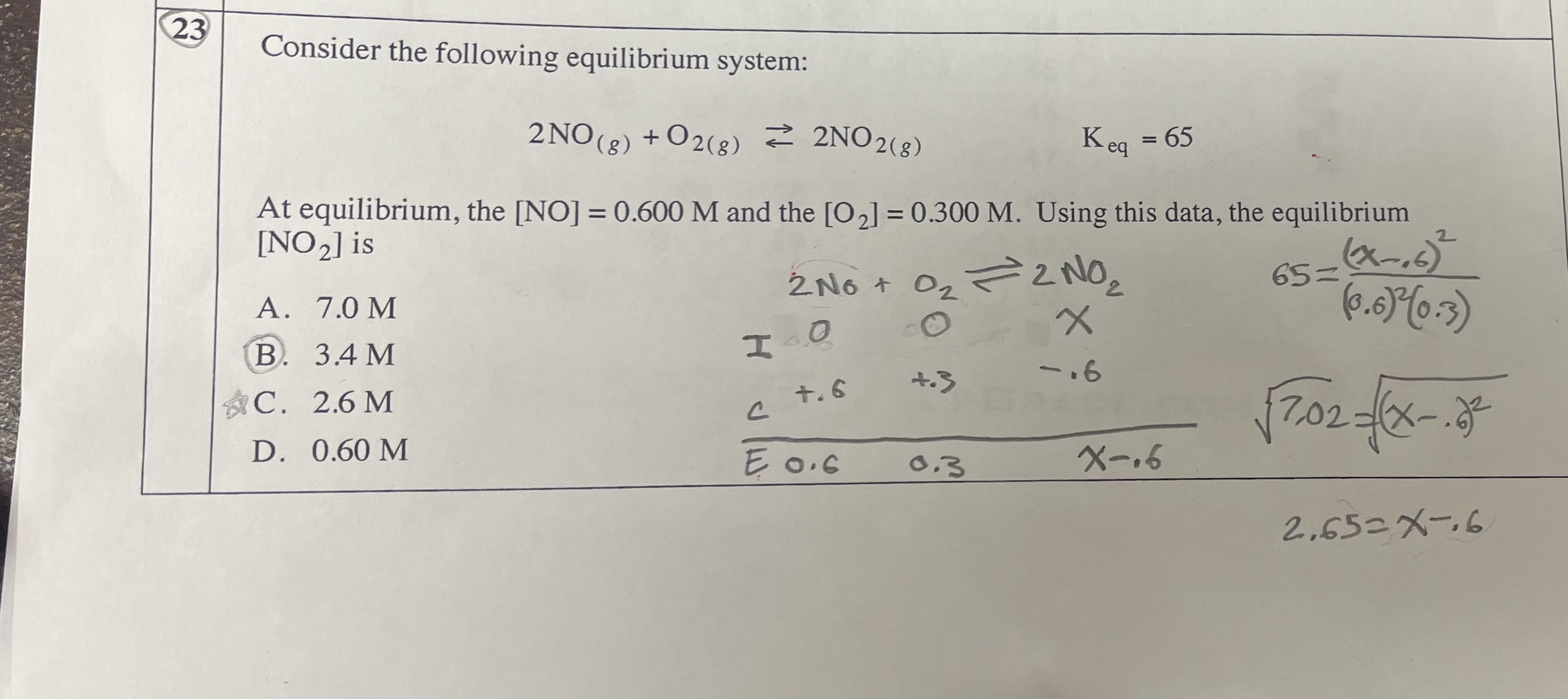 Solved Consider the following equilibrium system: | Chegg.com