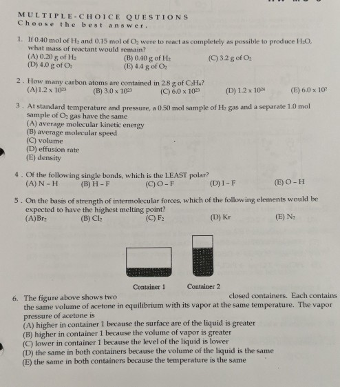 Solved MULTIPLE-CHOICE QUESTION S Choose the best answer. 1. | Chegg.com