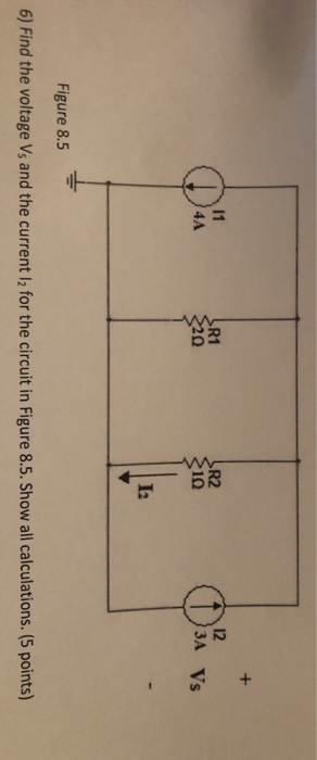 Solved R1 R2 3A Vs I2 Figure 8.5 6) Find the voltage Vs and | Chegg.com