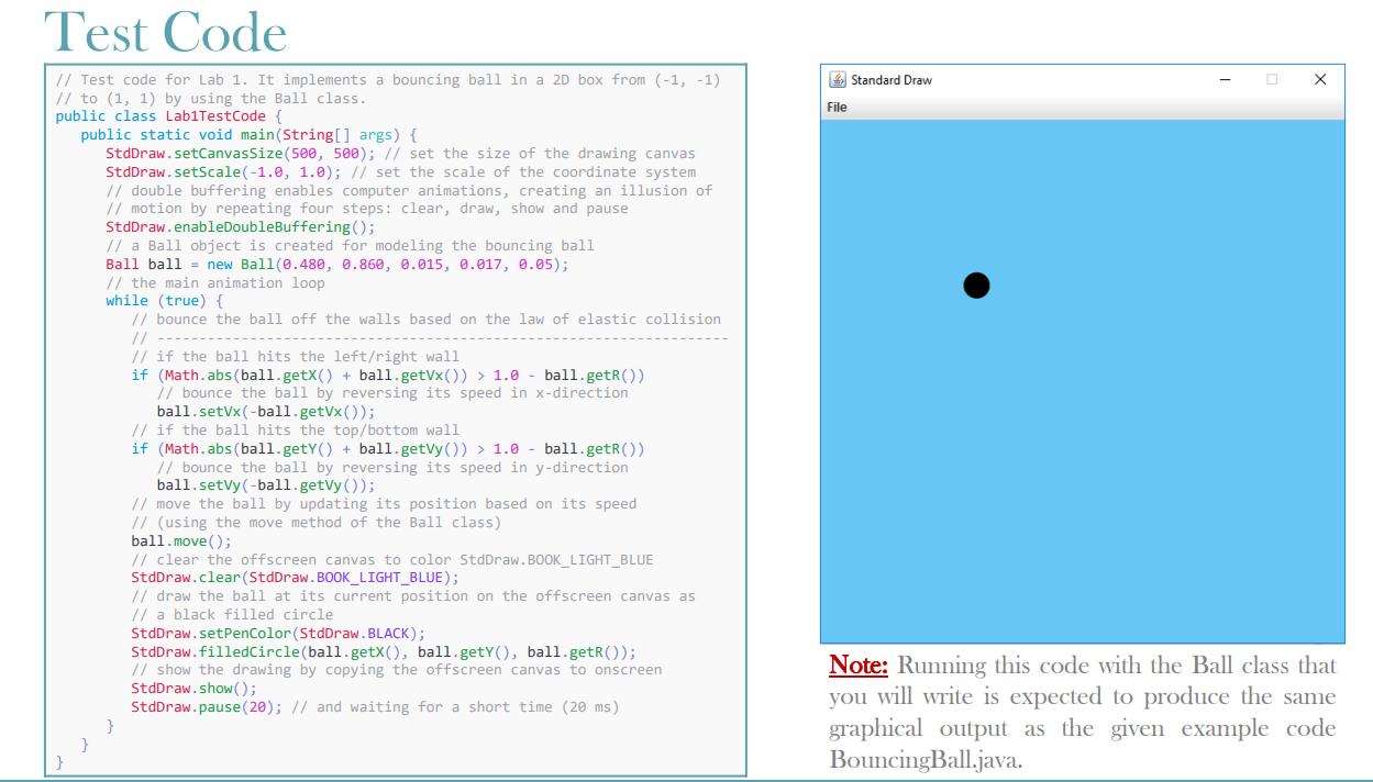 Solved Ball Class . The task of this lab work is writing a | Chegg.com